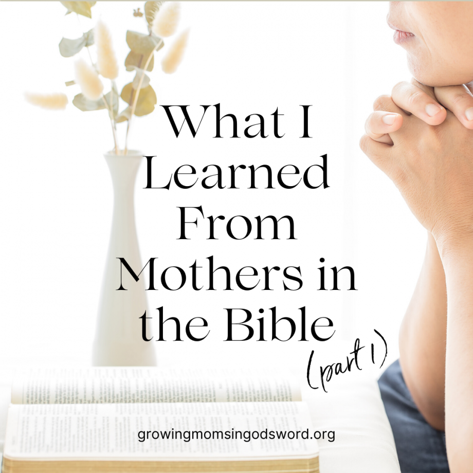 What I Learned from Mothers in the Bible, Part 1 - Growing Moms in Gods ...